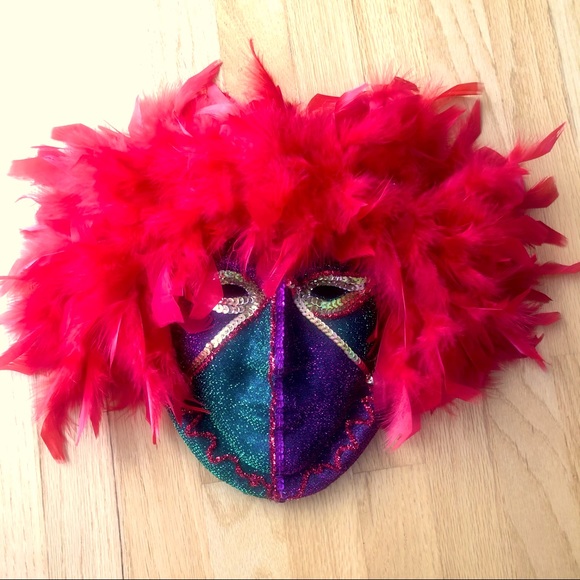 Accessories | Red Feather Masquerade Mask | Poshmark